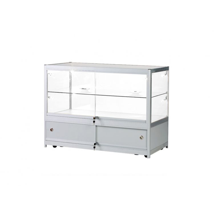 Hire Glass Double Showcase (with Storage)